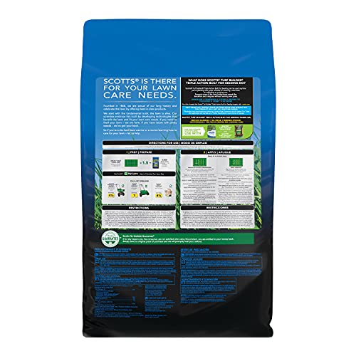 Scotts Turf Builder Triple Action Built For Seeding: Covers 4,000 sq. ft., Feeds New Grass, Lawn Weed Control, Prevents Crabgrass & Dandelions, 17.2 lbs.