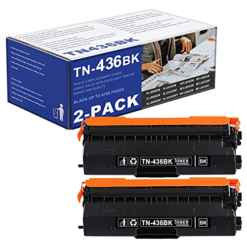 INDI TN436BK TN-436BK Compatible TN436 TN-436 (2 Pack Black) Extra High Yield Toner Cartridge Replacement for Brother HL-L8260CDW L8360CDW MFC-L8610CDW L9570CDW L8900CDW L9570CDWT L8690CDW Printer.