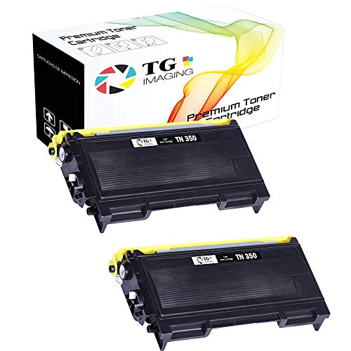 (2 Pack, Black) TG Imaging Compatible TN350 Toner Cartridge | TN-350 2xBlack | for use in HL-2030 HL-2040 HL-2070NHL-2035 HL-2037 HL-2037E MFC-7220 MFC-7820N DCP-7010 DCP-7020 Printer