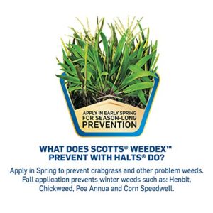 Scotts WeedEx Prevent with Halts - Crabgrass Preventer, Pre-Emergent Weed Control for Lawns, Prevents Chickweed, Oxalis, Foxtail & More All Season Long, Treats up to 5,000 sq. ft., 10 lb.