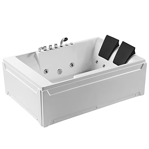 Empava 72-Inch Left Drain Rectangular Alcove Whirlpool Bathtub in White Model 2022