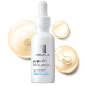 la roche posay glycolic acid serum with kojic acid and vitamin b5, reduces dark spots and discoloration, skin tone corrector to brighten & even skin tone