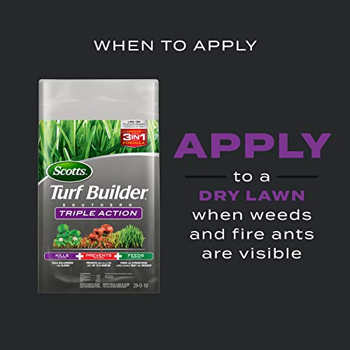 Scotts Turf Builder Southern Triple Action - Combination Weed Killer, Fire Ant Preventer, and Fertilizer, 26.64 lbs., 8,000 sq. ft.