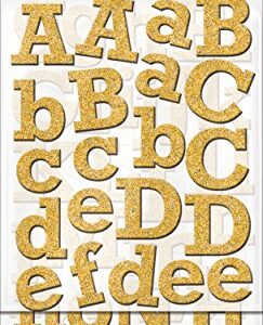 me & my BIG ideas Alpha Chips Designer Chipboard Letter Stickers, Rockwell Alphabet Gold Glitter