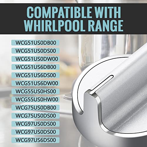 HPUY Update W10594481 Control Knobs Replacements Compatible for Whirlpool Stove Knobs Replace WPW10646805 W10698166 WPW10594481 Cooktop Knobs 5 Pack