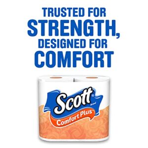 Scott ComfortPlus Toilet Paper, 12 Mega Rolls, 425 Sheets per Roll, Septic-Safe, 1-Ply Toilet Tissue