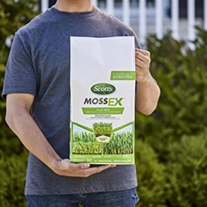 Scotts MossEx - Kills Moss but Not Lawns, Contains Nutrients to Green The Lawn, Moss Control for Lawns, Helps Develop Thick Grass, Granules Bag, Treats up to 5,000 sq. ft, 18.37 lbs.