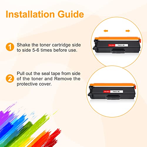 HenceBuy Compatible TN433 Toner Cartridge Replacement for Brother TN433 TN-433 TN433BK TN431 MFC-L8900CDW HL-L8360CDW HL-L8260CDW MFC-L8610CDW HL-L8360CDWT Printer (2-Black)