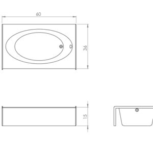 Hydro Systems Kona Rectangular Gel Coat Alcove Whirlpool Bathtub with Left Hand Drain, White, 60 x 36 x 15-Inch