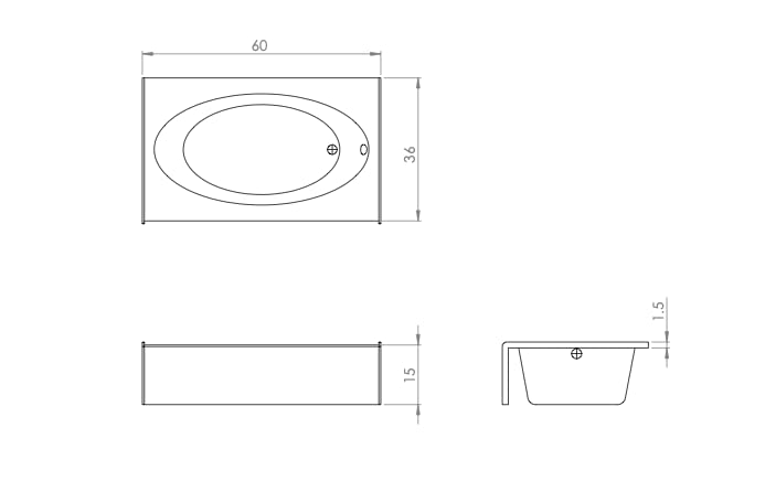 Hydro Systems Kona Rectangular Gel Coat Alcove Whirlpool Bathtub with Left Hand Drain, White, 60 x 36 x 15-Inch