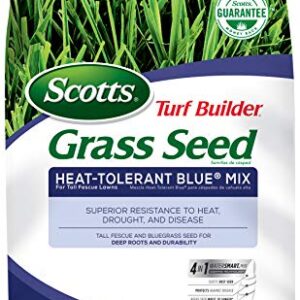 Scotts Turf Builder Grass Seed Heat-Tolerant Blue Mix for Tall Fescue Lawns Resistant to Heat, Drought, and Disease, 3 lbs.