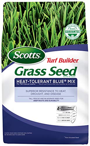 Scotts Turf Builder Grass Seed Heat-Tolerant Blue Mix for Tall Fescue Lawns Resistant to Heat, Drought, and Disease, 3 lbs.