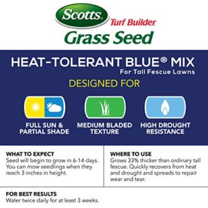 Scotts Turf Builder Grass Seed Heat-Tolerant Blue Mix for Tall Fescue Lawns Resistant to Heat, Drought, and Disease, 3 lbs.