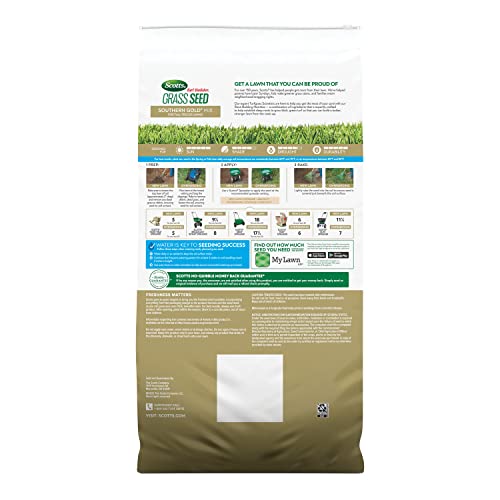 Scotts Turf Builder Grass Seed Southern Gold Mix for Tall Fescue Lawns in The South with Root-Building Nutrition, 32 lb.