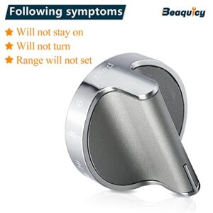 Beaquicy W10766544 Burner Stainless Steel Control Knob Replacement for Whirlpool Range - Replaces 4248219, AP5958476, PS10067059, EAP10067059