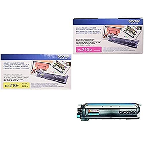 Brother TN210C, TN210M, TN210Y (TN-210C, TN-210M, TN-210Y) Cyan, Magenta and Yellow Color Toner -Cartridge Set