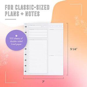 Happy Planner Plans + Notes Planner Refill Paper, 100 Sheets of Lined Refill Paper for Journals, Classic Size