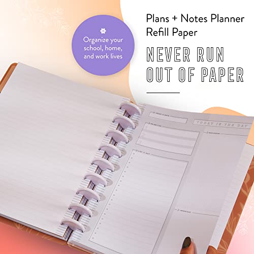 Happy Planner Plans + Notes Planner Refill Paper, 100 Sheets of Lined Refill Paper for Journals, Classic Size