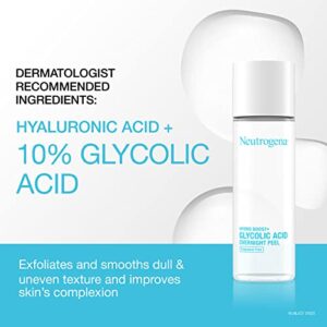 Neutrogena Hydro Boost+ Glycolic Acid Overnight Peel, Face Peel with Hyaluronic Acid & 10% Glycolic Acid to Exfoliate & Smooth Dull & Uneven Skin Texture, Fragrance-Free, 3.2 fl. oz