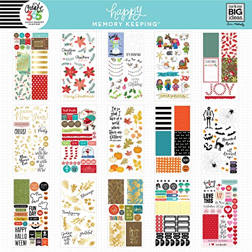 me & my BIG ideas Sticker Value Pack for Big Planner - The Happy Planner Scrapbooking Supplies - Holidays Theme - Multi-Color - Great for Projects, Scrapbooks & Albums - 30 Sheets, 738 Stickers Total