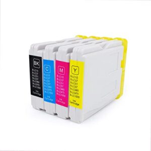 HOTCOLOR LC51 Ink Compatible with Brother Ink Cartridges LC51 for Brother MFC 240C 465cn MFC 5460CN Ink(1BK/1M/1C/1Y,4Pack)