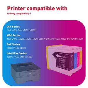 HOTCOLOR LC51 Ink Compatible with Brother Ink Cartridges LC51 for Brother MFC 240C 465cn MFC 5460CN Ink(1BK/1M/1C/1Y,4Pack)