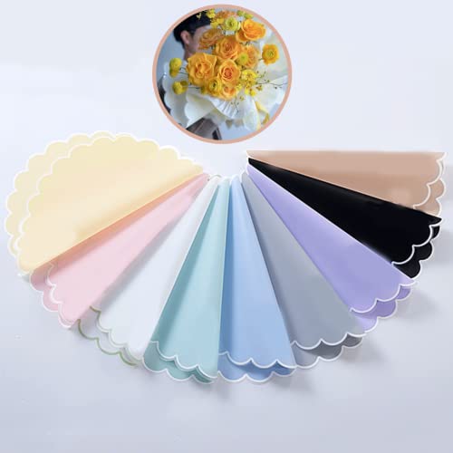 Waterproof Floral Wrapping Paper Sheets Fresh Flowers Bouquet Gift Packaging Korean Florist Supplies, 20 Sheets 4 Colors Flower Wrapping Paper (Neutral)