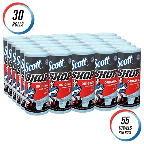 Scott Shop Towels Original (75130), Blue Shop Towels, 1 Roll/Pack, 30 Packs/Case