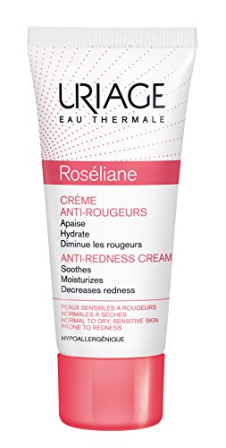 Uriage Roseliane Anti-Redness Face Cream 1.35 fl.oz. | Hydrating Moisturizer for Sensitive Skin Prone to Redness | Inhibits the Key Factors that Cause Rosacea, Soothes and Decrease Redness