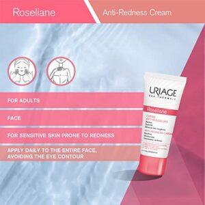 Uriage Roseliane Anti-Redness Face Cream 1.35 fl.oz. | Hydrating Moisturizer for Sensitive Skin Prone to Redness | Inhibits the Key Factors that Cause Rosacea, Soothes and Decrease Redness