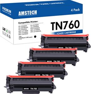 tn760 tn 760 toner tn-730/tn-760 tn-760 toner cartridge black high yield compatible replacement for brother tn760 tn730 tn-760 tn 730 tn-730 for mfc-l2710dw mfc-l2750dw dcp-l2550dw printer 4-pack