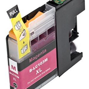 24 Pack Compatible with Brother LC101 , LC103 6 Black, 6 Cyan, 6 Magenta, 6 Yellow for use with Brother DCP-J152W, MFC-J245, MFC-J285DW, MFC-J4310DW, MFC-J4410DW, MFC-J450DW, MFC-J4510DW, MFC-J4610DW, MFC-J470DW, MFC-J4710DW, MFC-J475DW, MFC-J650DW, MFC-J