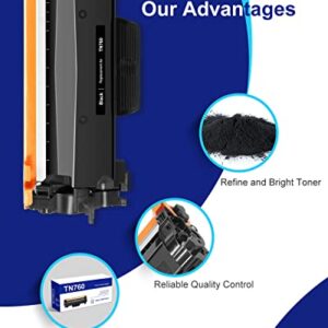 TN-760 TN-730 Toner Cartridges for Toner Brother TN730 TN760 Compatible for Brother MFC-L2710DW HL-L2395DW DCP-L2550DW HL-L2370DW MFC-L2750DW HL-L2390DW HL-L2350DW Printer(2 Black)