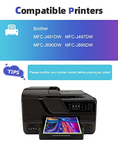 LC3011 Ink Cartridges 2BK/ C/M/Y Compatible Repalcement for Brother LC3011 LC3013 LC3011BK LC3013BK Ink Work with Brother MFC-J491DW MFC-J895DW MFC-J690DW MFC-J497DW Printer (5-Pack)