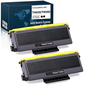 officeworrrld compatible toner cartridge replacement for brother tn650 tn-650 tn580 tn-620, hl-5370dw hl-5250dn hl-5340d hl-5240 mfc-8480dn mfc-8860dn mfc-8890dw (high yield, black, 2-pack)