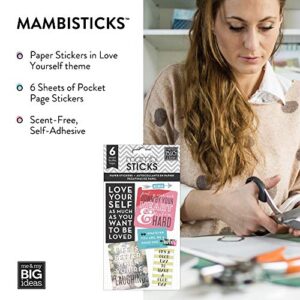 Me & My Big Ideas PPS-37 Pocket Pages Stickers 6 Sheets/Pkg-Love Yourself