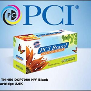 PCI Brand Compatible Toner Cartridge Replacement for Brother TN-450 High-Yield Black Toner Cartridge 2.6K Yield