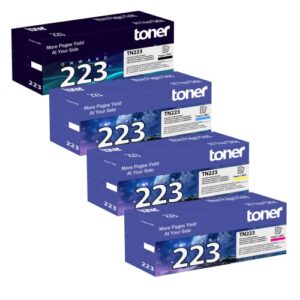 onward tn223bk tn223c tn223m tn223y toner cartridge compatible tn223 toner replacement for brother hl-3270cdw hl-3230cdn hl-3290cdw dcp-l3510cdw printer, 4-pack tn223(1bk/1c/1m/1y)