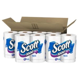 scott 1000 bath tissue, 1000 sheet rolls (16 rolls)