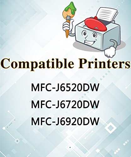 MM MUCH & MORE Ink Cartridge Replacement for Brother LC109 XXL LC109BK LC109XXL LC-109 LC105C LC105M LC105Y to use with MFC-J6520DW J6720DW J6920DW Printers (4-Pack, Black + Cyan + Magenta + Yellow)