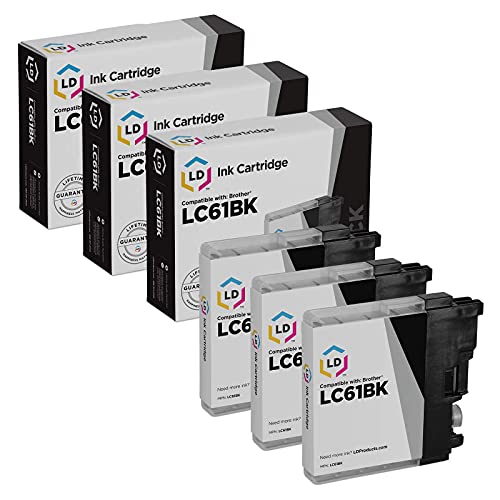 LD Products Compatible Ink Cartridge Replacement for Brother LC61BK (Black, 3-Pack)