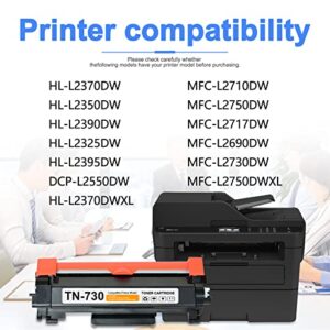 3 Pack Black TN-730 TN730 Toner Cartridge Replacement for Brother 730 to use with MFC-L2710DW HL-L2395DW MFC-L2750DW HL-L2370DW HL-L2390DW DCP-L2550DW HL-L2350DW Printer Ink Cartridge