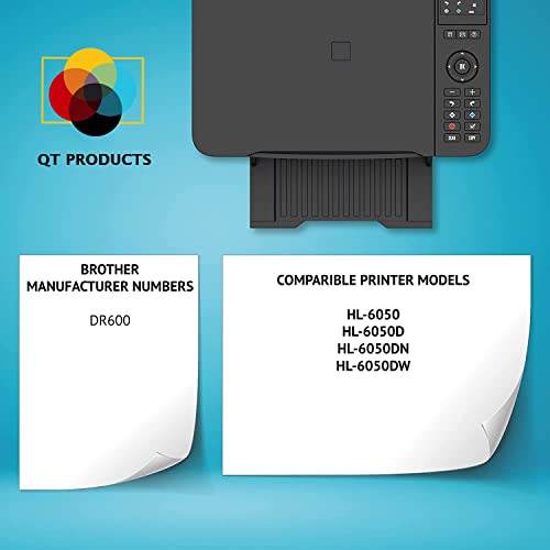 QT Ink (QT) with Compatible Toner Cartridge Replacement for Brother DR600 use with HL-6050, HL-6050D, HL-6050DN, HL-6050DW (Black)