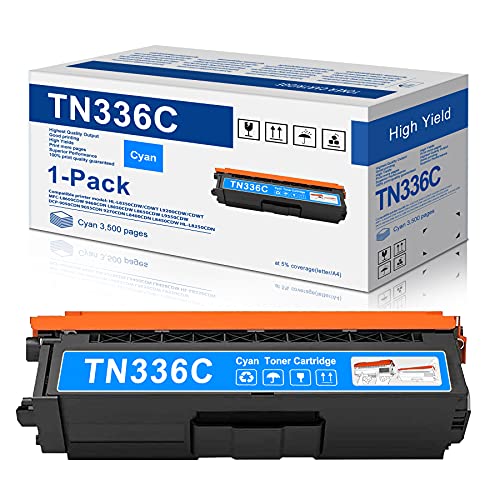 MitoColor High Yield Cyan TN-336C TN-336 Toner Cartridge Replacement for Brother TN336C TN336 DCP-9050CDN 9270CDN L8450CDW HL-L8250CDN L9200CDW/CDWT MFC-L8600CDW 9460CDN L9550CDW Printer (1 Pack)