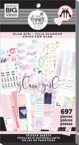 ME & MY BIG IDEAS Happy Planner STCKRS, Glam Girl, 697/Pkg