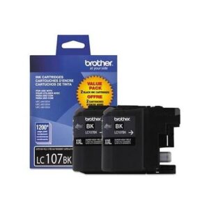 genuine oem brother lc107 (lc1072pks) ink cartridge 2-pack- black – 1,200 yield2