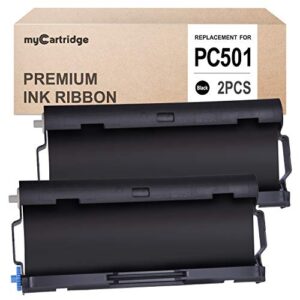 mycartridge 2 pack pc501 compatible with brother fax cartridge for use in brother fax 575 fax printers