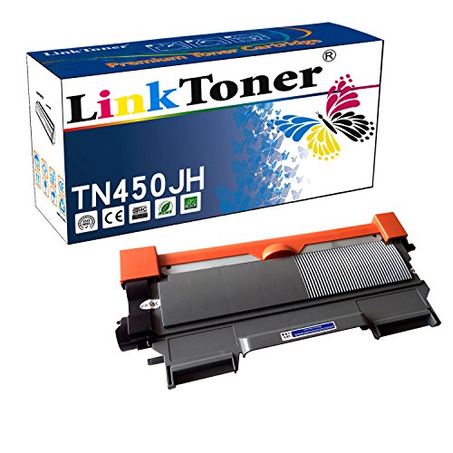 LinkToner Double High Yield TN450 JH Compatible Toner Cartridge Replacement for Brother TN-450 BK TN-420 Laser Printer, HL-2242D, HL-2250DN