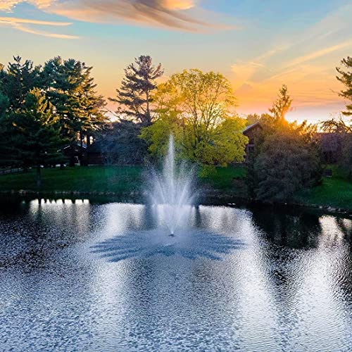 Scott Aerator Amherst 1 Horse Power 115V Large Pond Fountain | Maintenance Free Stainless Steel Fountain Pump | Aerating Fountain for Ponds & Lakes with 100 ft. 10 Gauge Submersible Power Cord