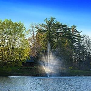 Scott Aerator Amherst 1 Horse Power 115V Large Pond Fountain | Maintenance Free Stainless Steel Fountain Pump | Aerating Fountain for Ponds & Lakes with 100 ft. 10 Gauge Submersible Power Cord